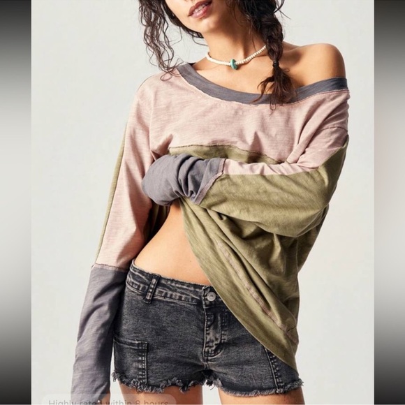 Couture Gypsy | Tops | Boho Color Block Off Shoulder Loose Fit Long ...